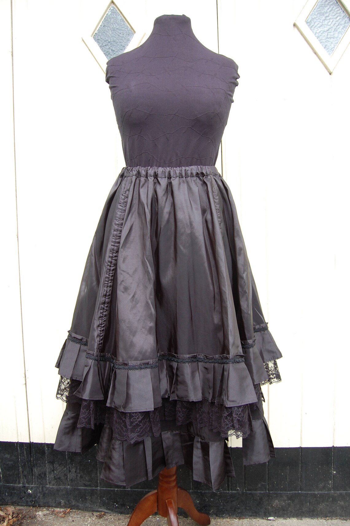 Steampunk Skirt Pirate Wench in Black Taffeta Small - Etsy UK