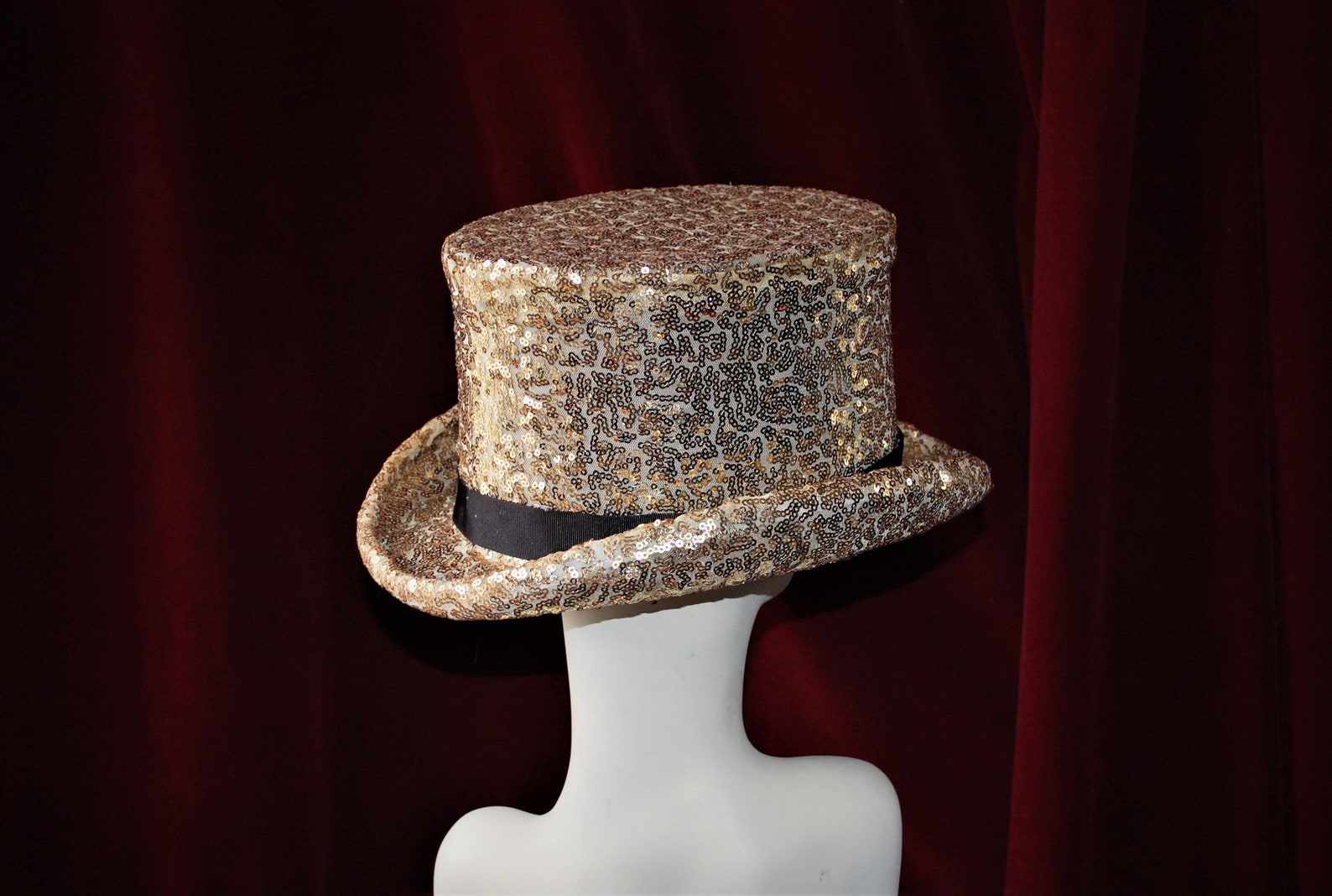 Rocky Horror Picture Show Budget Columbia Top Hat Gold Sequins Sweet T ...