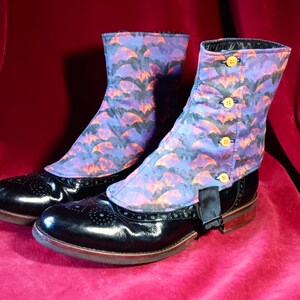 Spats Bat Print Steampunk Shoe Covers 1920s Gangster - Etsy