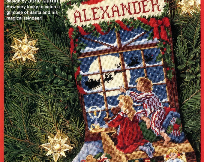 1993 Waiting for Santa Rare Dimensions Needlepoint Christmas 16 ...