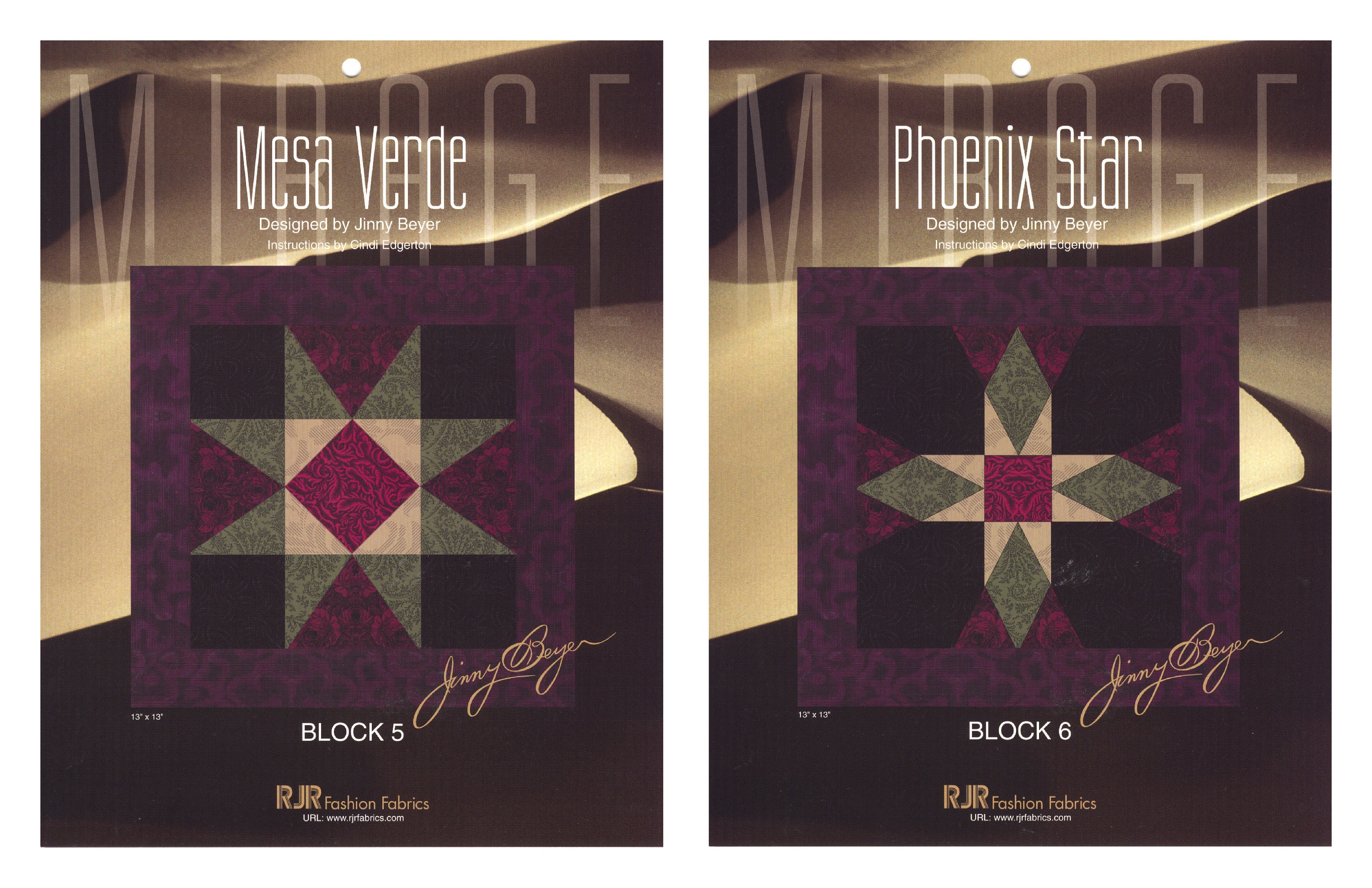 Mirage by Jinny Beyer 13 Quilt Blocks Complete Set Twelve Month Pattern ...