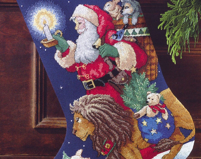 2001 Dimensions Santa's Animal Parade 18 Ct Counted Cross Stitch ...