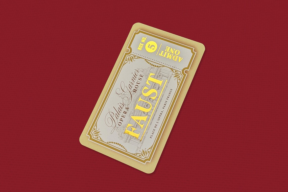 The Phantom of the Opera Faust Ticket Box 5 Gold Foil Bookmark ...