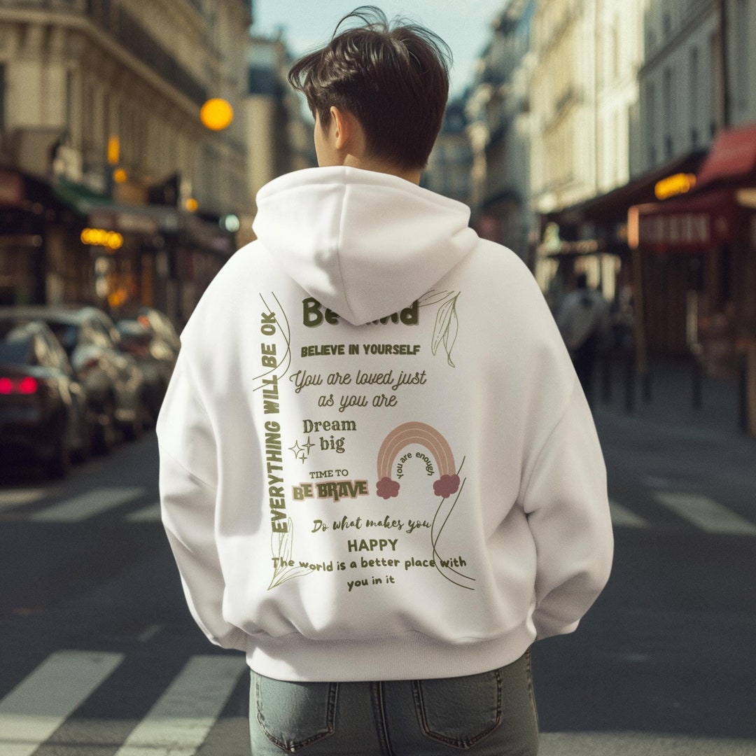 Motivational Three-panel Fleece Hoodie, Inspirational Sweatshirt ...