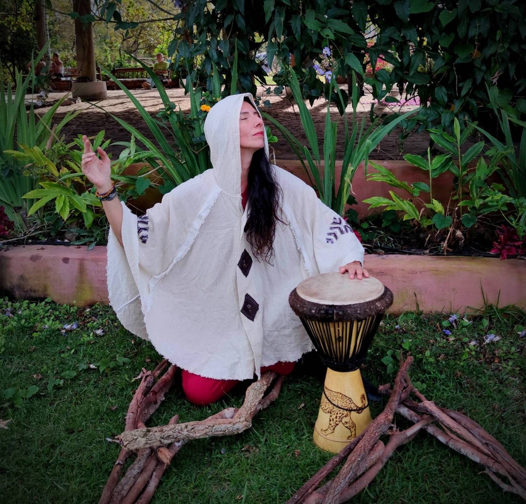 Hooded Cotton Cape. Tribal Elven Cloak. Handmade - Etsy