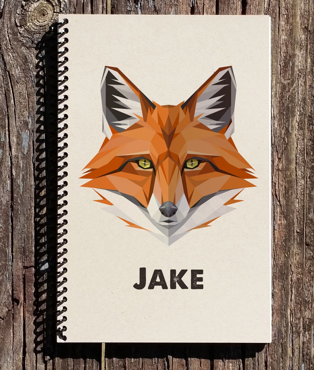 Personalized Fox Spiral Notebook: Kraft Cover, Recycled Paper - Etsy
