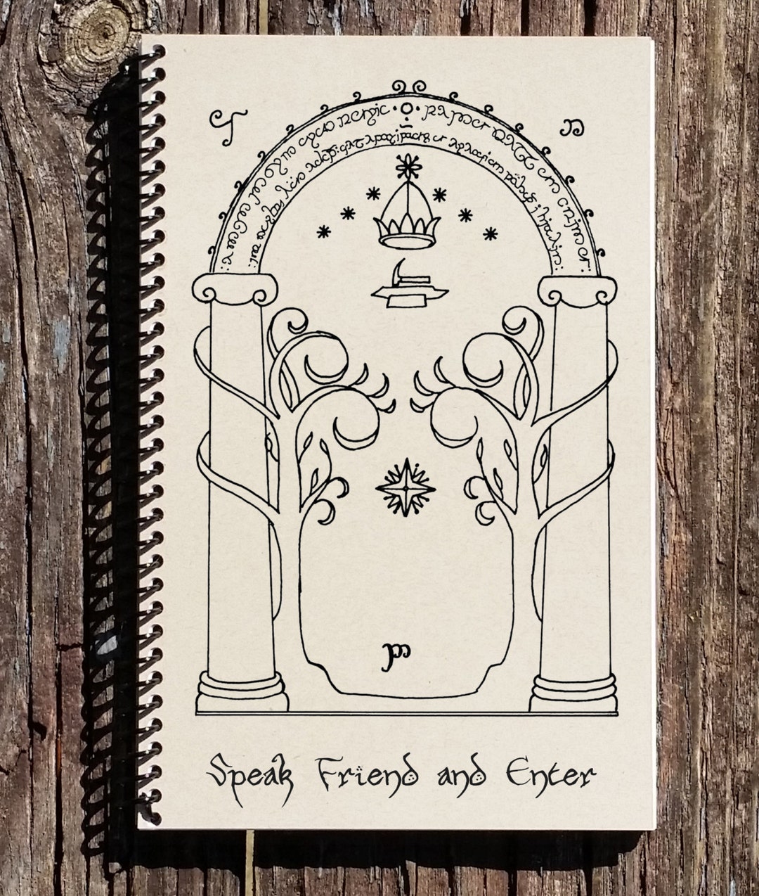 LOTR Journal LOTR Spiral Notebook Gates of Moria Speak Friend and Enter ...