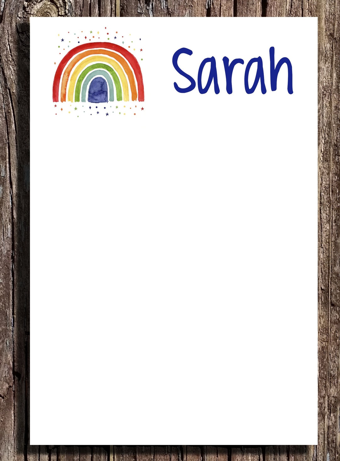 Personalized Rainbow Notepad - Set of Two 5.5x8.5 Notepads 50 Sheets ...