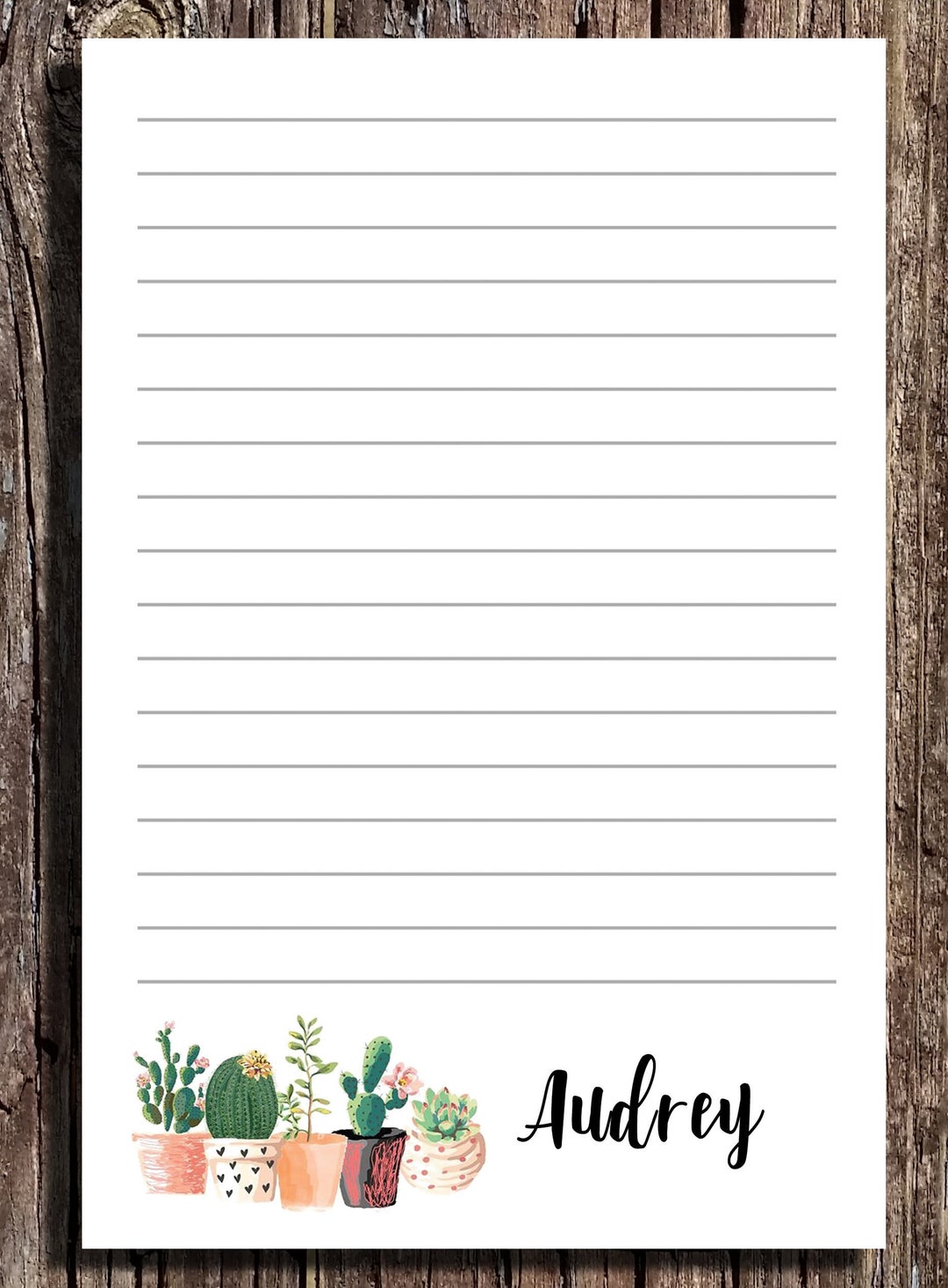 Personalized Succulents Notepad: Set of Two 5.5x8.5 Notepads - Etsy