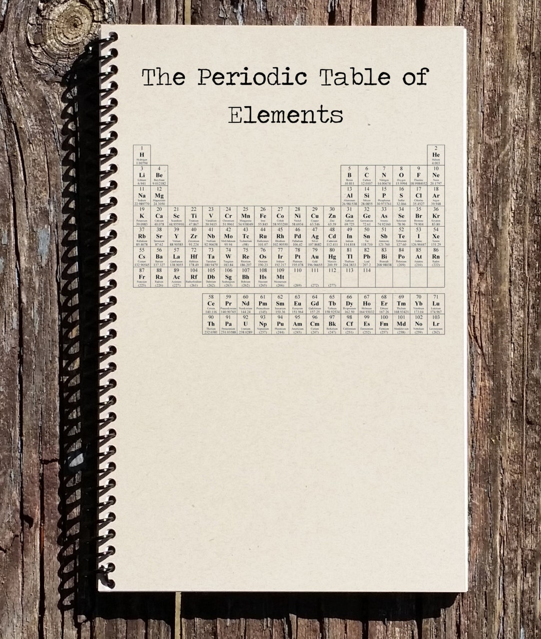 Periodic Table Journal - Periodic Table Spiral Notebook - Science ...