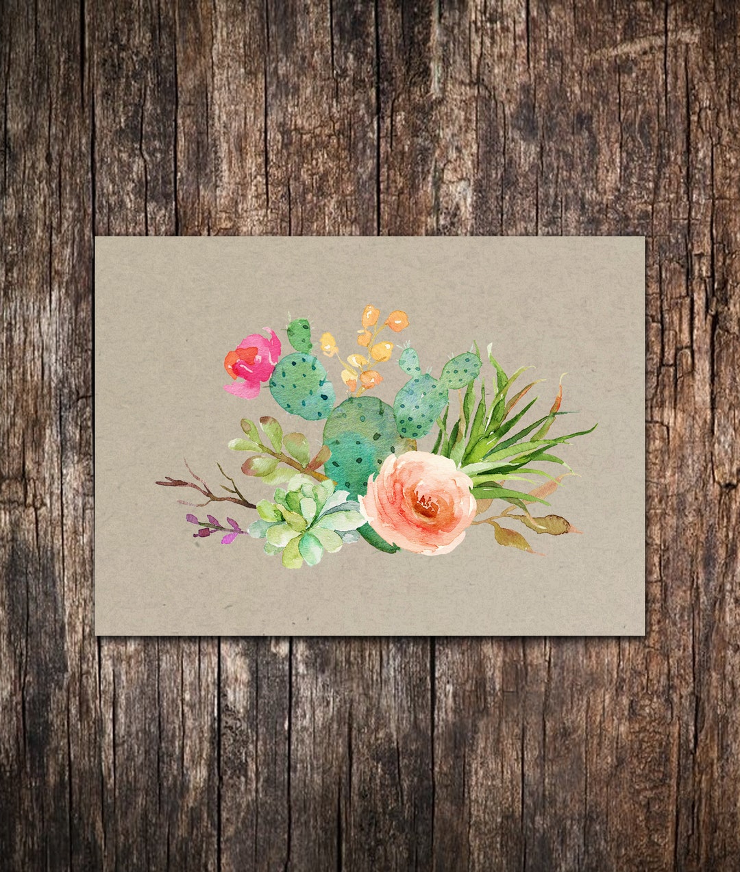Succulents Note Cards Set of 10 - 5.5 X 4.25 Note Cards - Succulents ...