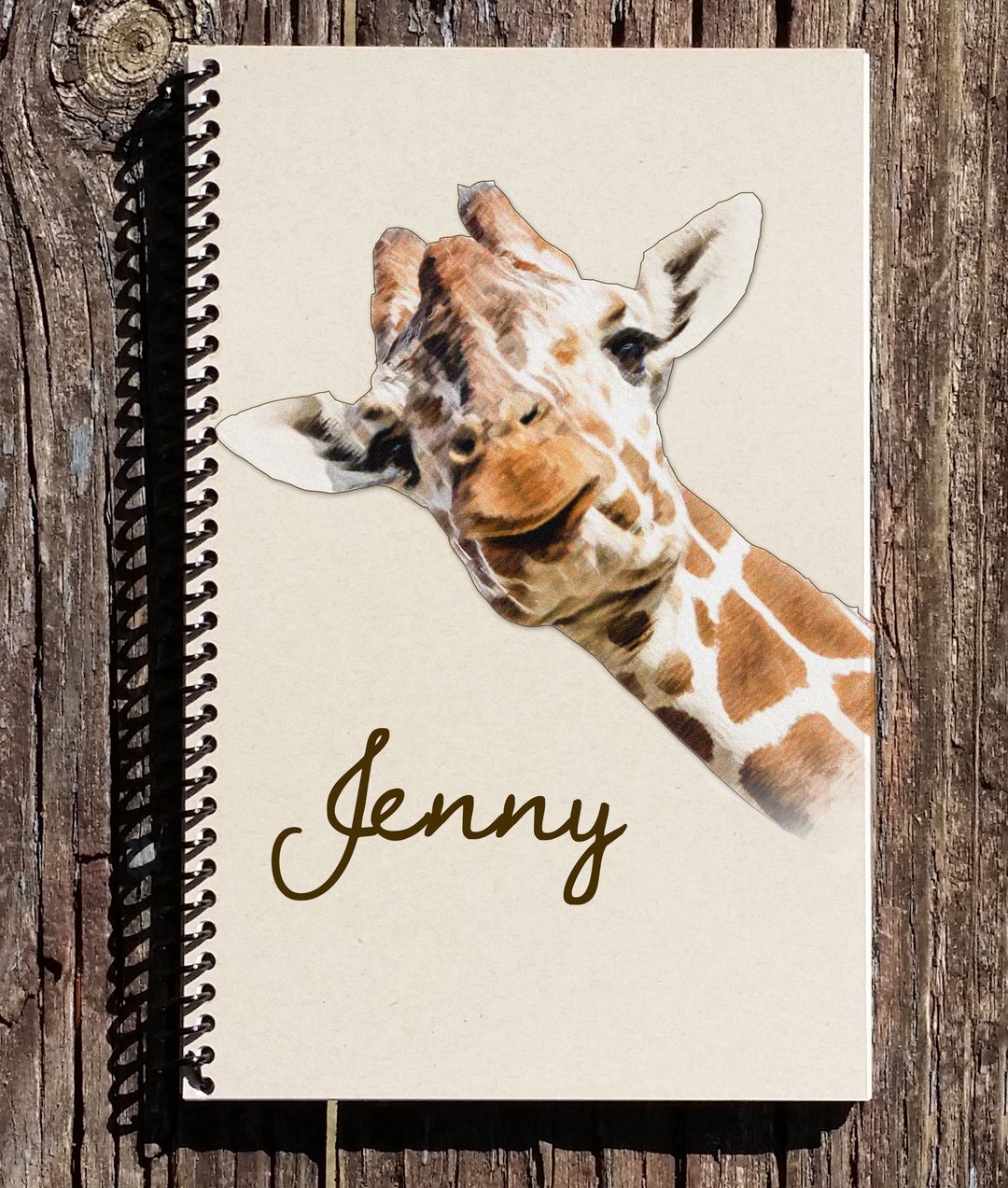 Giraffe Personalized Spiral Notebook - Personalized Journal - Giraffe ...