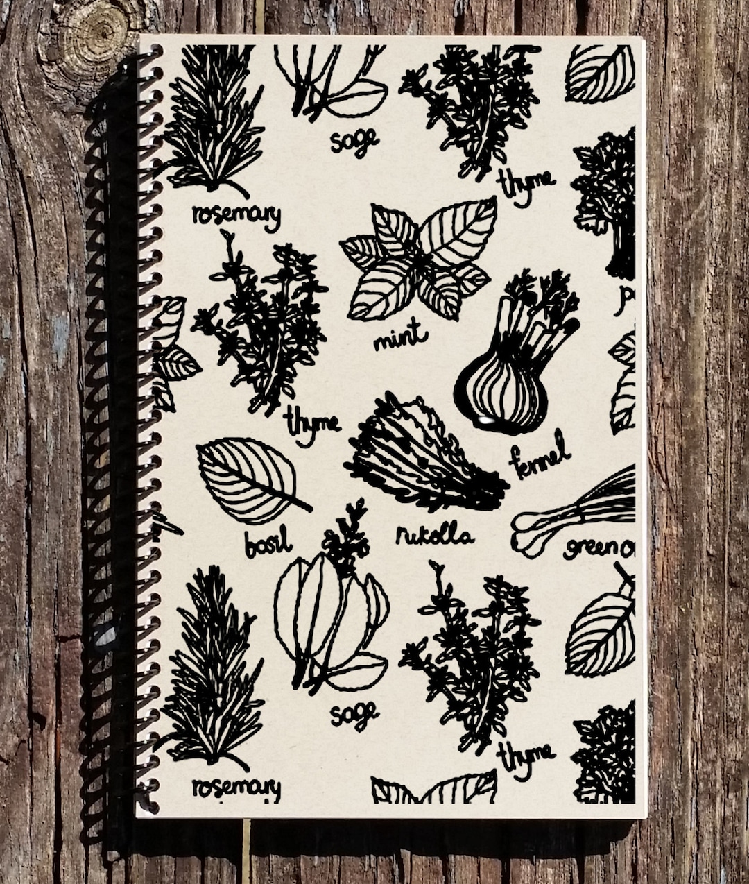 Herb Book - Herb Journal - Kitchen Spiral Notebook - Kitchen Journal ...