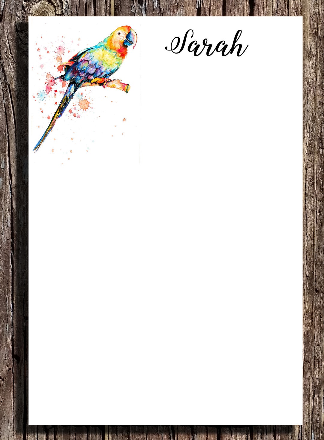 Personalized Parrot Notepad - Set of Two 5.5x8.5 Notepads 50 Sheets ...