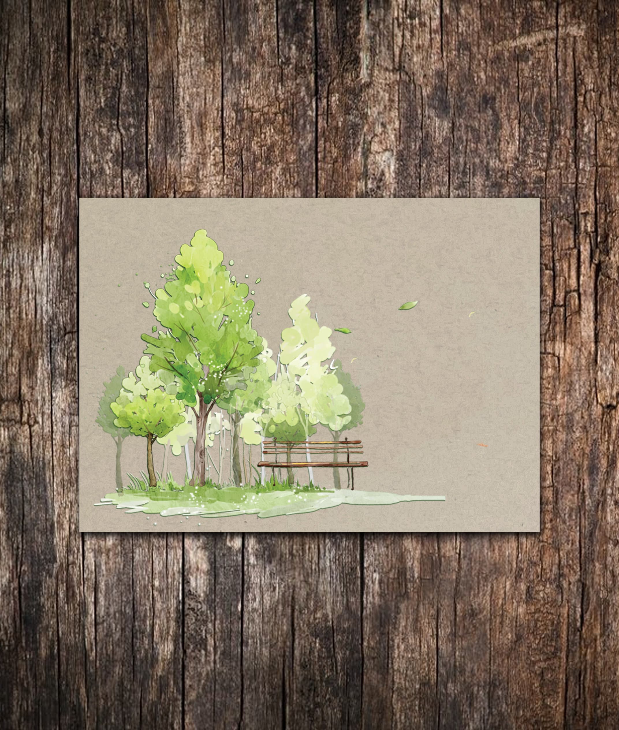Trees in Park Notecards Set of 10 5.5 X 4.25 Note Cards - Etsy
