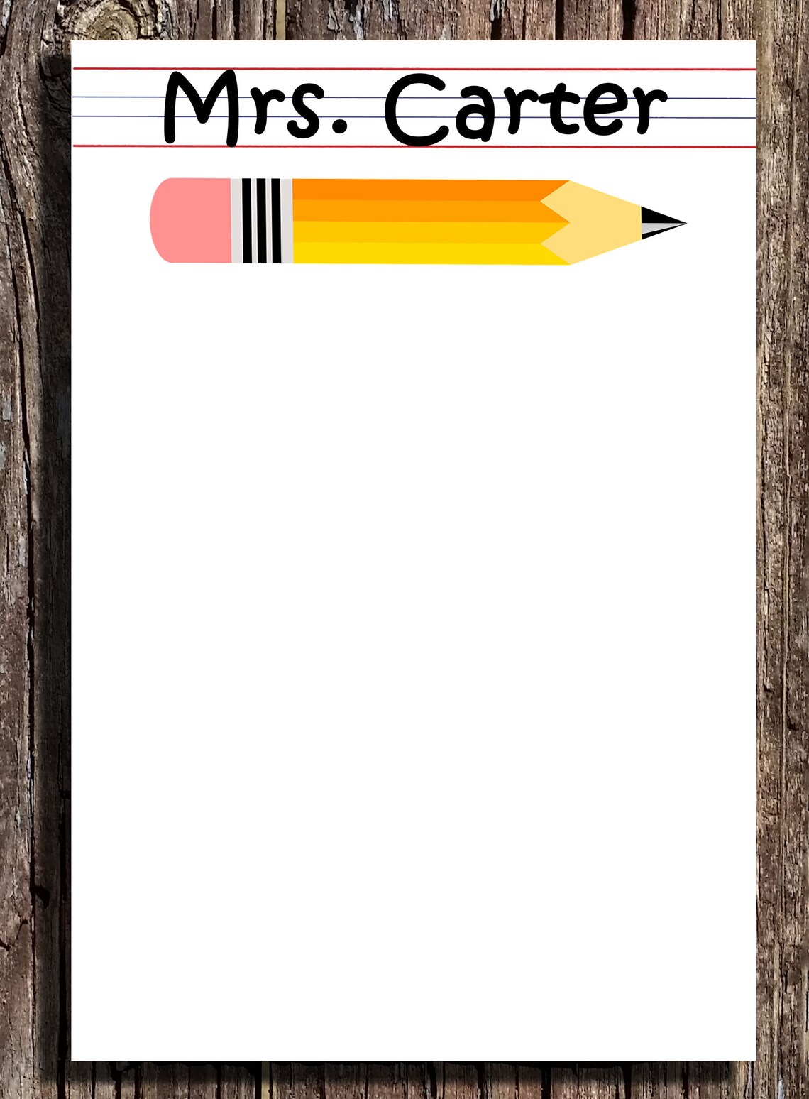 Personalized Teacher Notepad Set of Two 5.5x8.5 Notepads 50 - Etsy