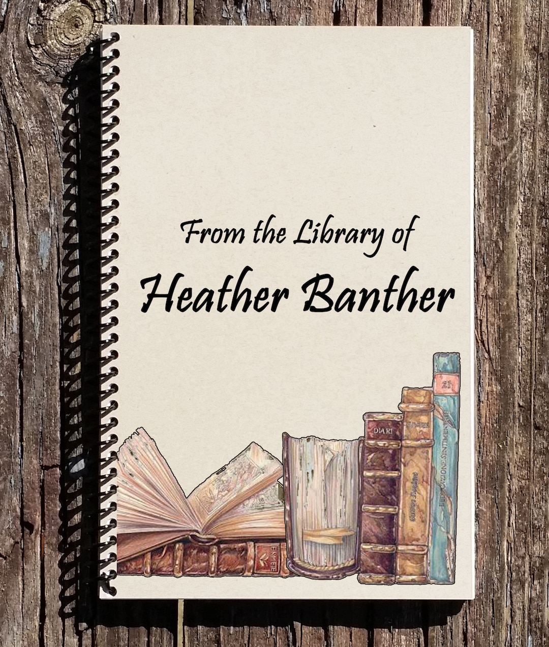 Library Books Spiral Notebook - Library Books Journal - Personalized ...