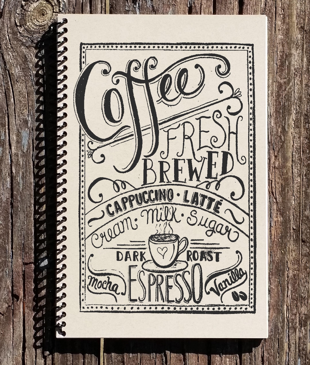 Fresh Brewed Coffee Spiral Notebook: Kraft Paper Journal - Etsy