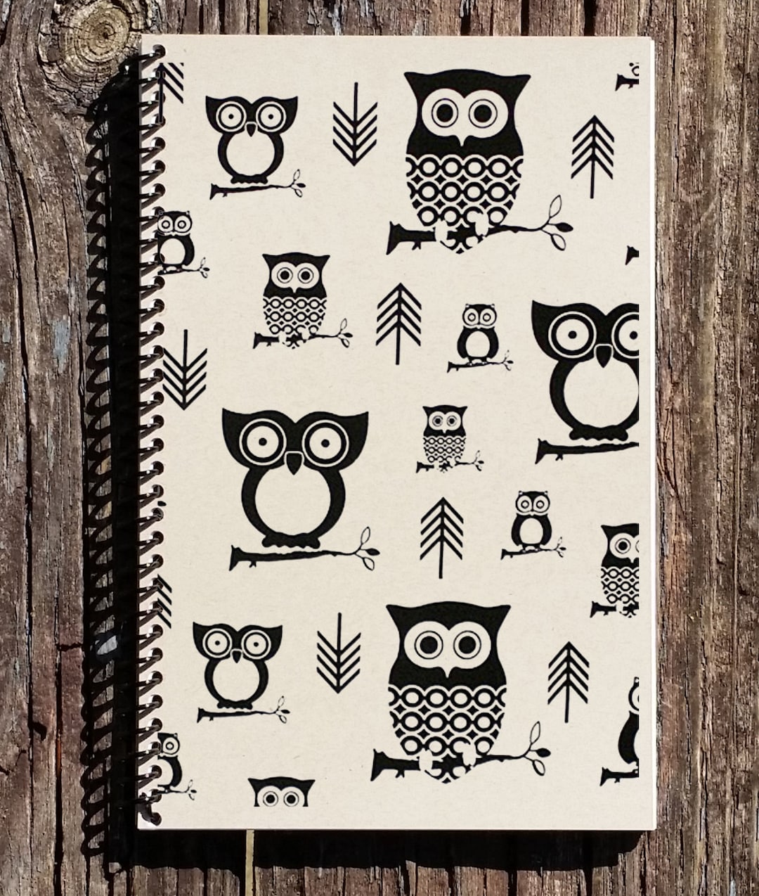 Owls and Arrows Journal Owl Spiral Notebook Owls and Arrows - Etsy