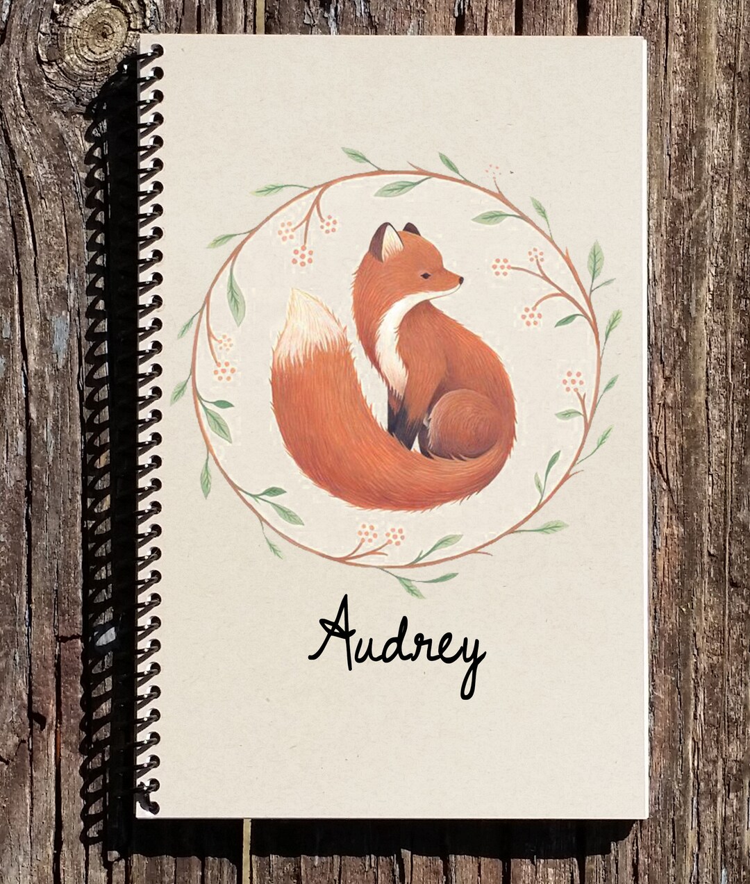 Personalized Fox Spiral Notebook - Fox Journal - Fox Gift - Fox Journal ...