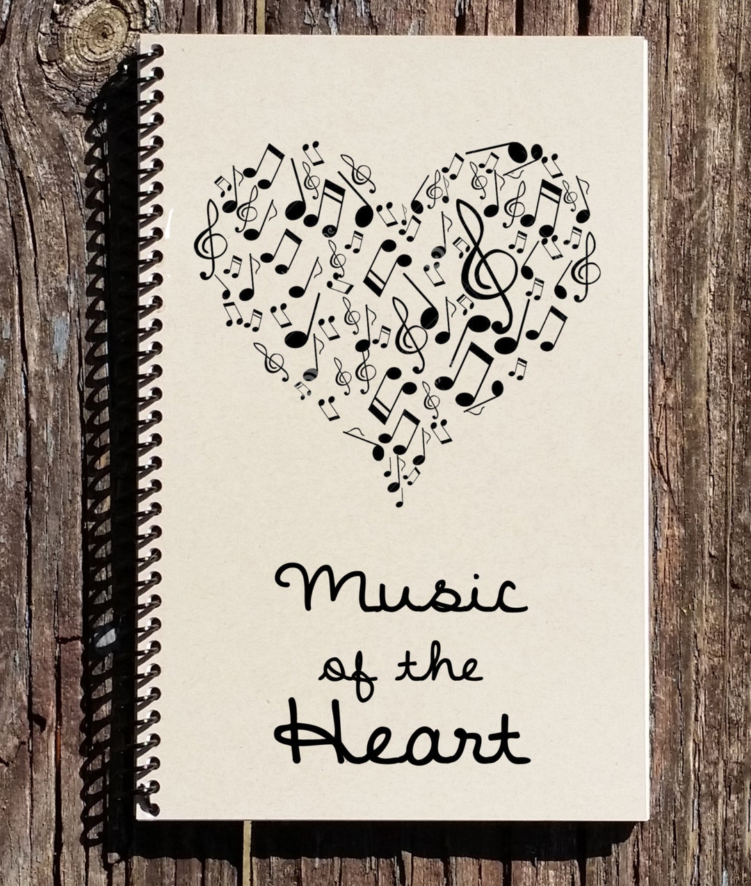 Music Spiral Notebook - Music Journal - Music of the Heart - Gift for ...
