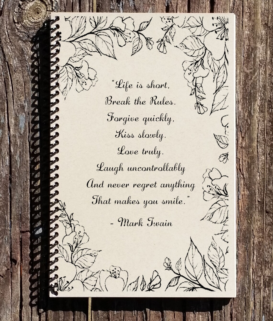 Mark Twain Notebook Mark Twain Quote Life is Short Quote | Etsy
