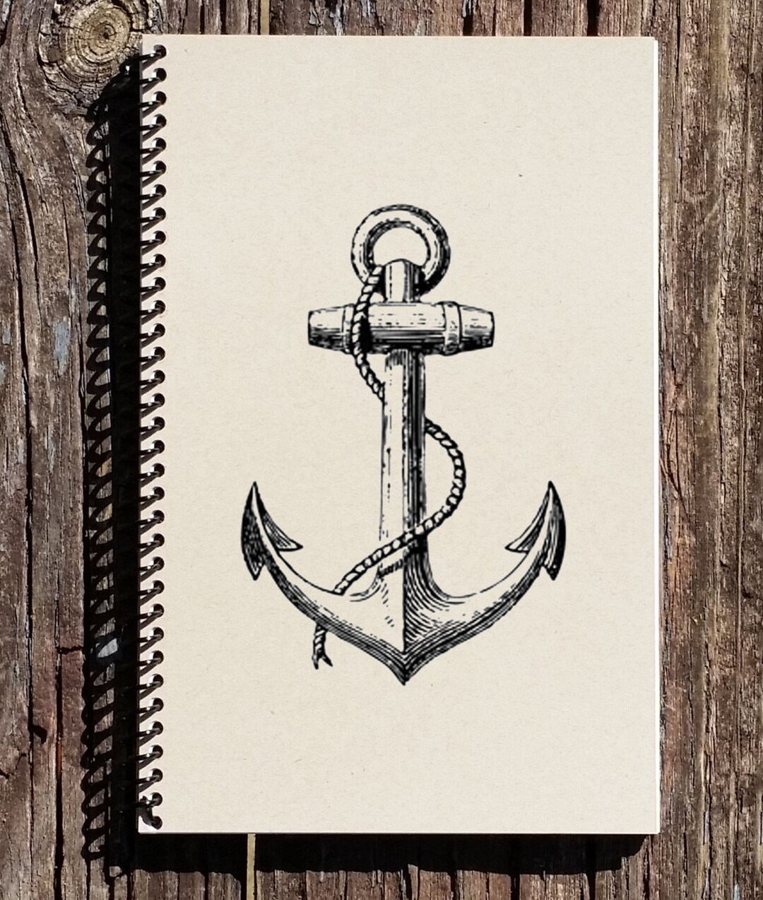 Anchor Spiral Notebook: Nautical Kraft Paper Journal - Etsy