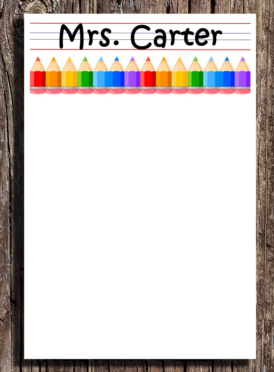 Personalized Teacher Notepad - Set of Two 5.5x8.5 Notepads 50 Sheets ...