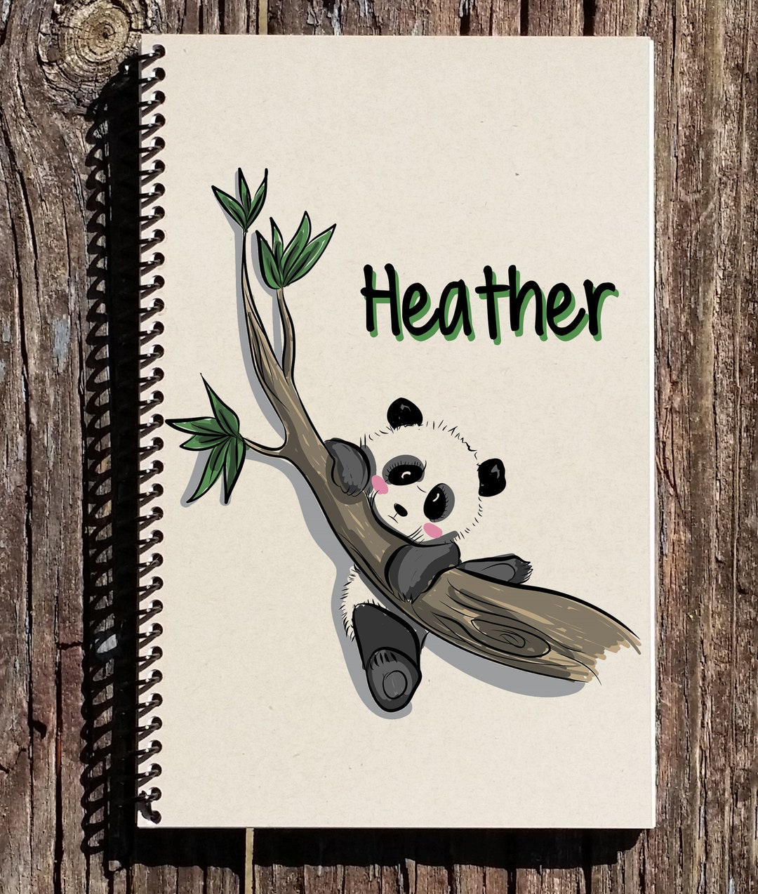 Panda Personalized Spiral Notebook - Personalized Journal - Panda Gift ...