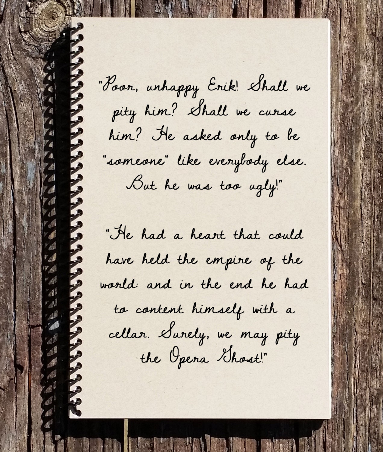 Phantom of the Opera Notebook May We Pity the Opera Ghost | Etsy