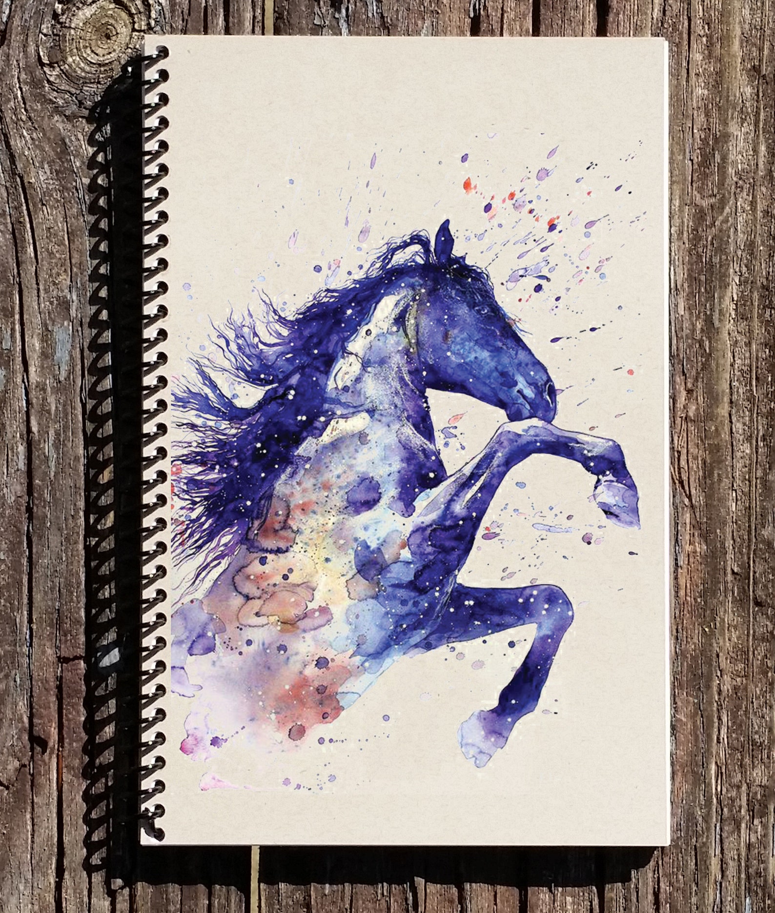 Horse Spiral Notebook Horse Journal Watercolor Horse - Etsy