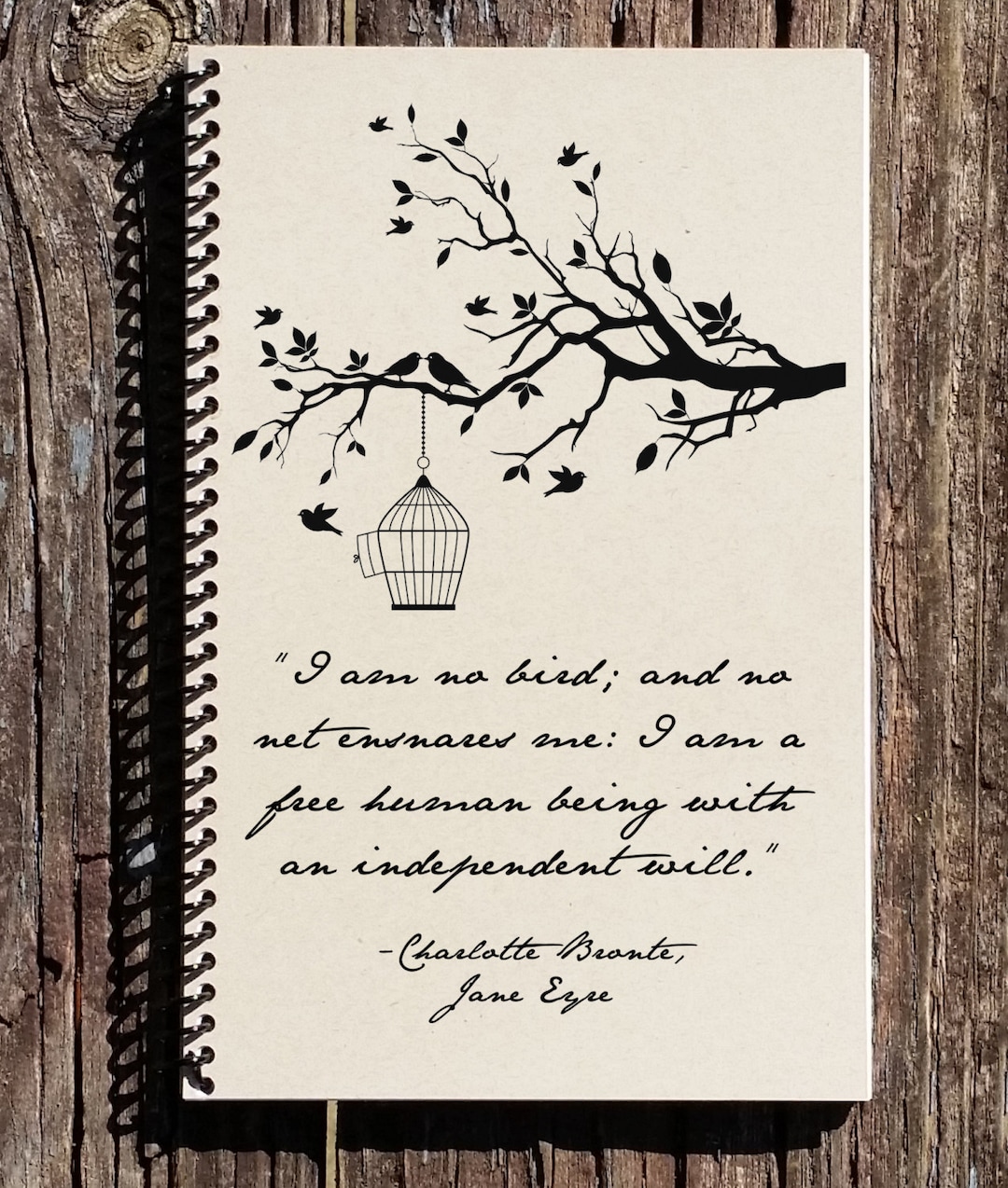 Jane Eyre Journal: Charlotte Bronte Quote, Recycled Kraft Paper ...