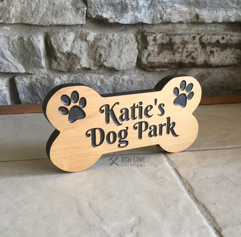 Personalized Dog Bone Sign: Engraved Pet Name, Cedar Wood - Etsy