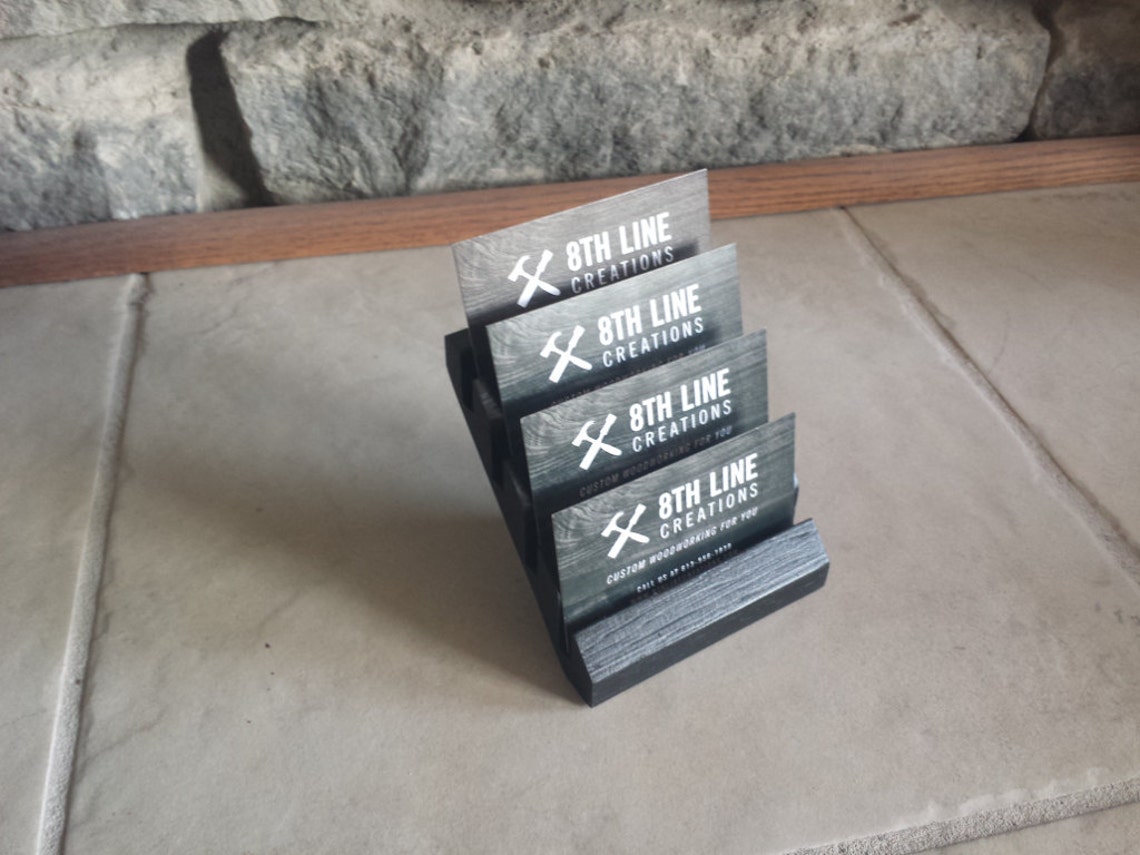 Business Card Display Wood Business Card Stand Gift Card | Etsy