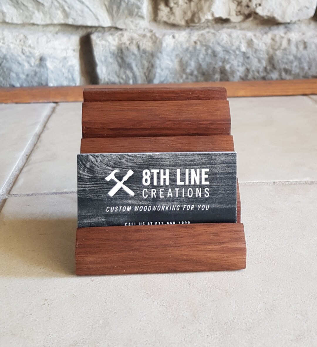 Handcrafted 4 Card Business Card Holder, Card Display, Gift Card ...