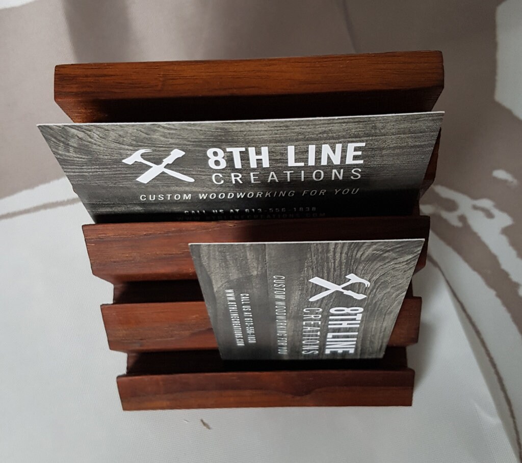 Business Card Display Wood Business Card Stand Gift Card - Etsy Canada