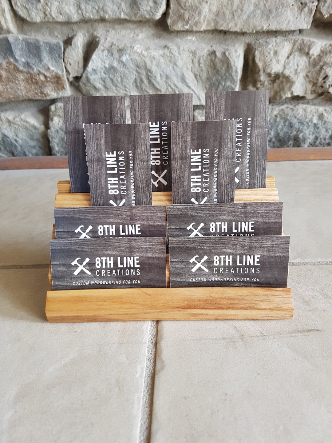 Business Card Display, Wood Business Card Stand, Gift Card Display ...