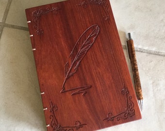Handbound Wood Journal, A5 Wooden Journal, Wooden Diary, Handstitched ...