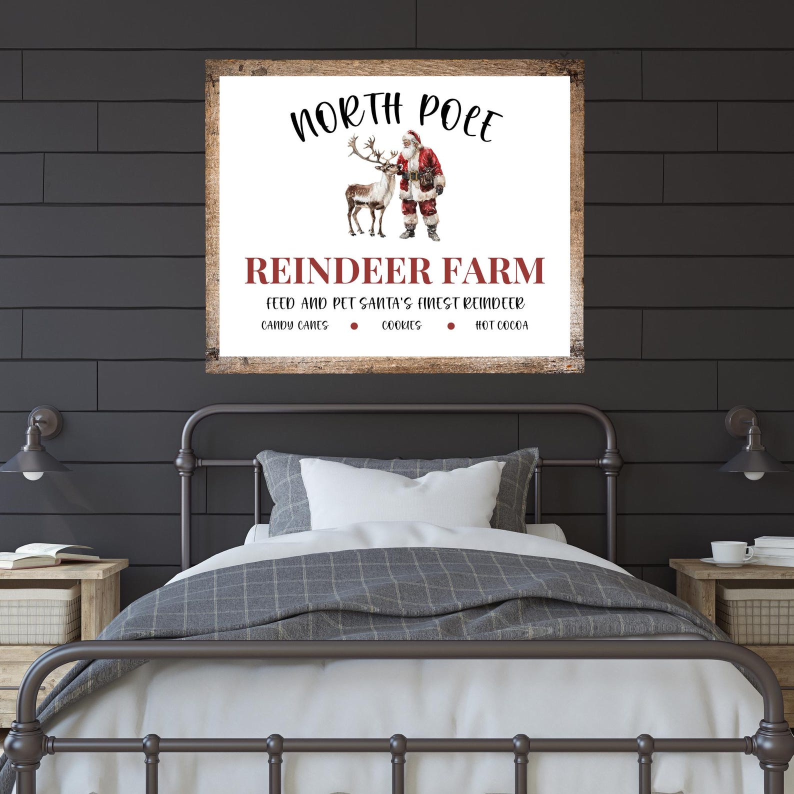North Pole Reindeer Farm Sign, Santa's Reindeer Poster, Christmas ...