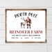 North Pole Reindeer Farm Sign, Santa's Reindeer Poster, Christmas ...