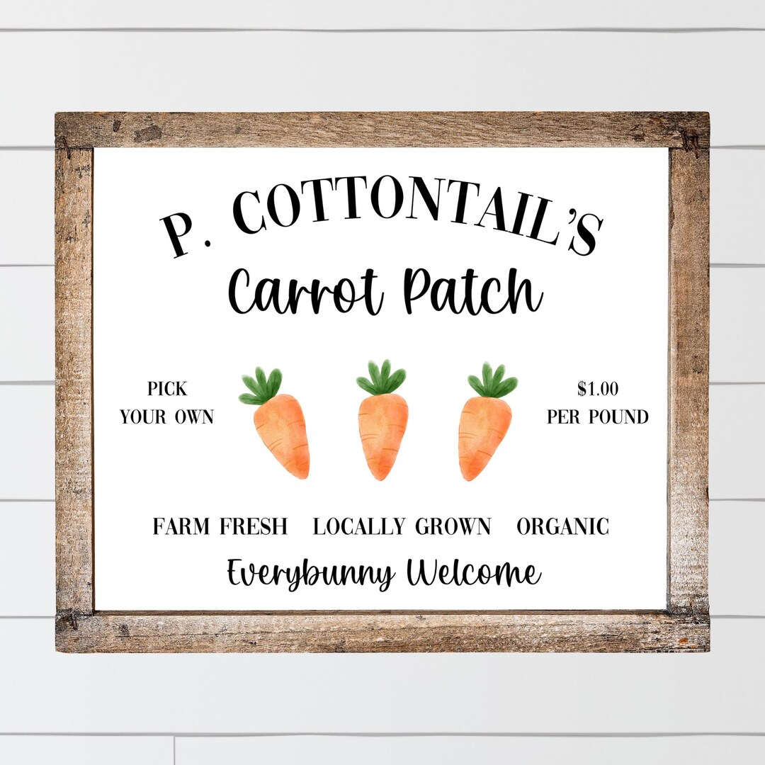 P Cottontail Carrot Farm, Easter Poster, Easter Decoration, Peter ...