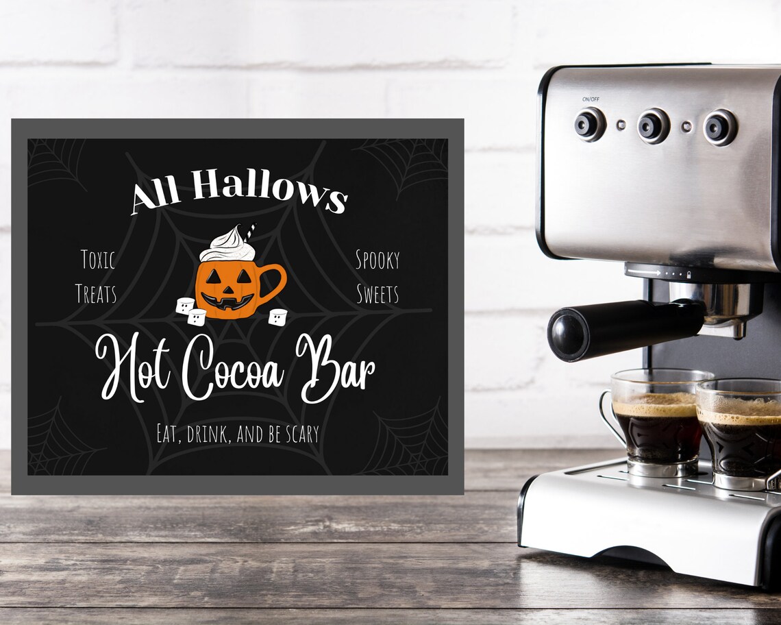 Halloween Coffee Bar Sign Halloween Cocoa Bar Sign Halloween - Etsy