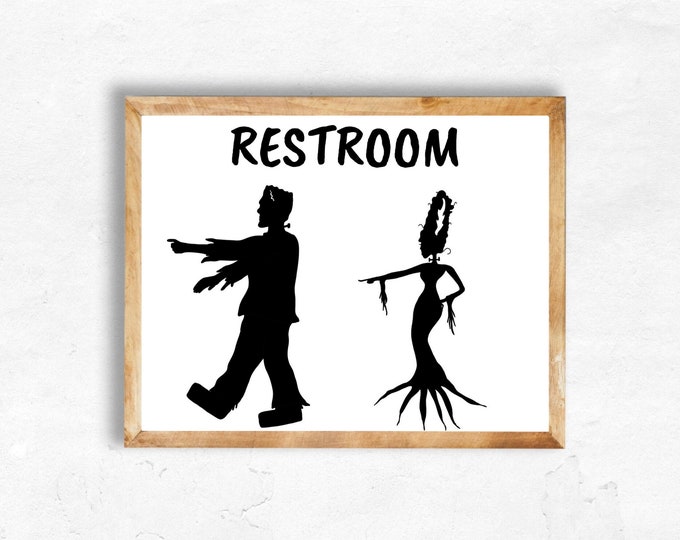 Halloween Restroom Sign, Halloween Printable Art, Restroom, Bathroom ...