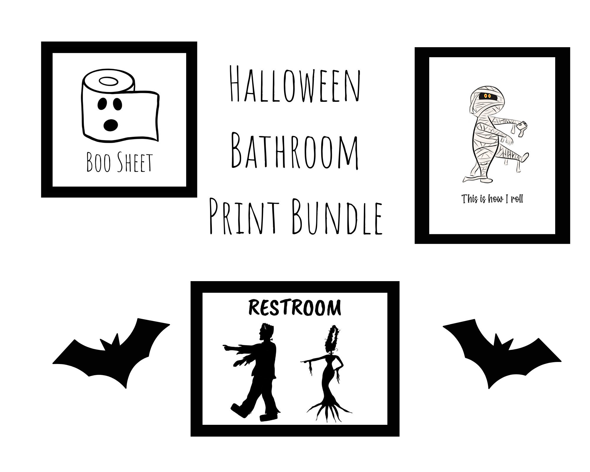 Halloween Restroom Signs Bundle Halloween Restroom Prints - Etsy