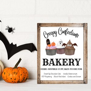 Spooky Bakery Halloween Poster, Halloween Cupcakes Bakery Printable ...