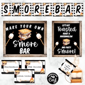 Smores Bar, Smores Kit, Smores Bar Kit, Smores Station, Editable Smores ...