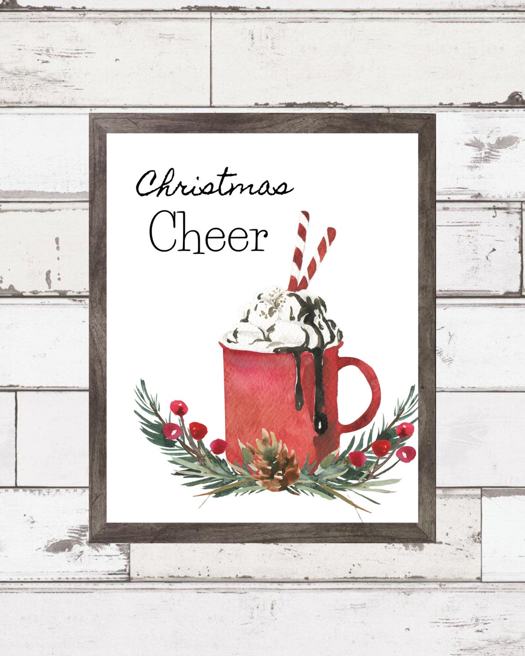 Christmas Cheer Printable Christmas Cheer Cocoa Wall Art - Etsy
