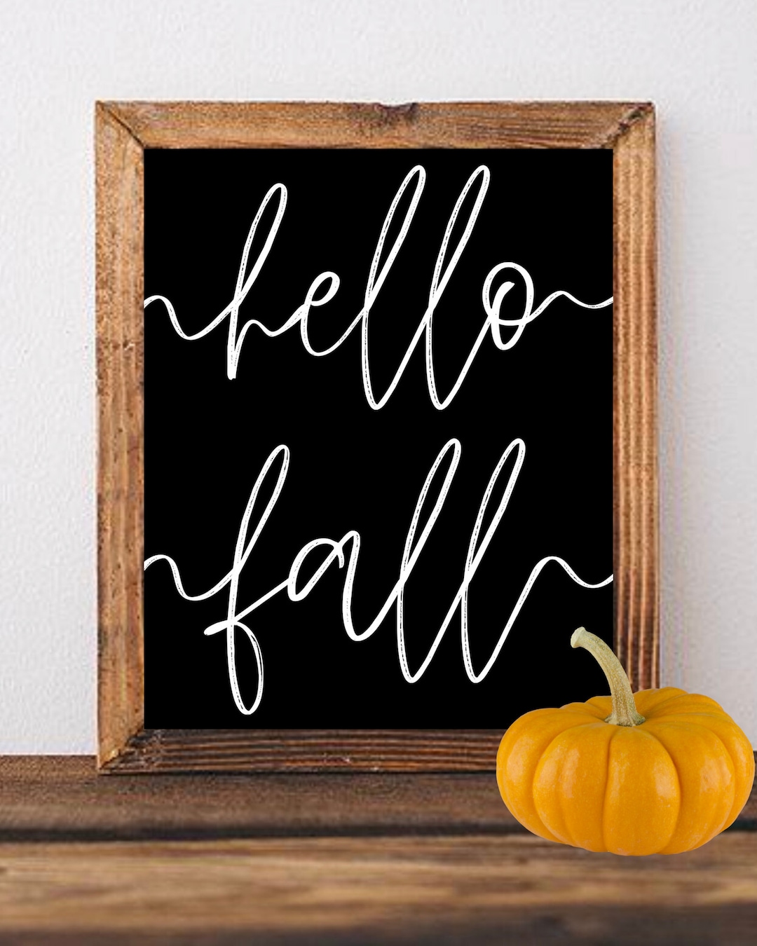 Hello Fall Sign Printable Black Fall Sign Fall Decor Fall - Etsy