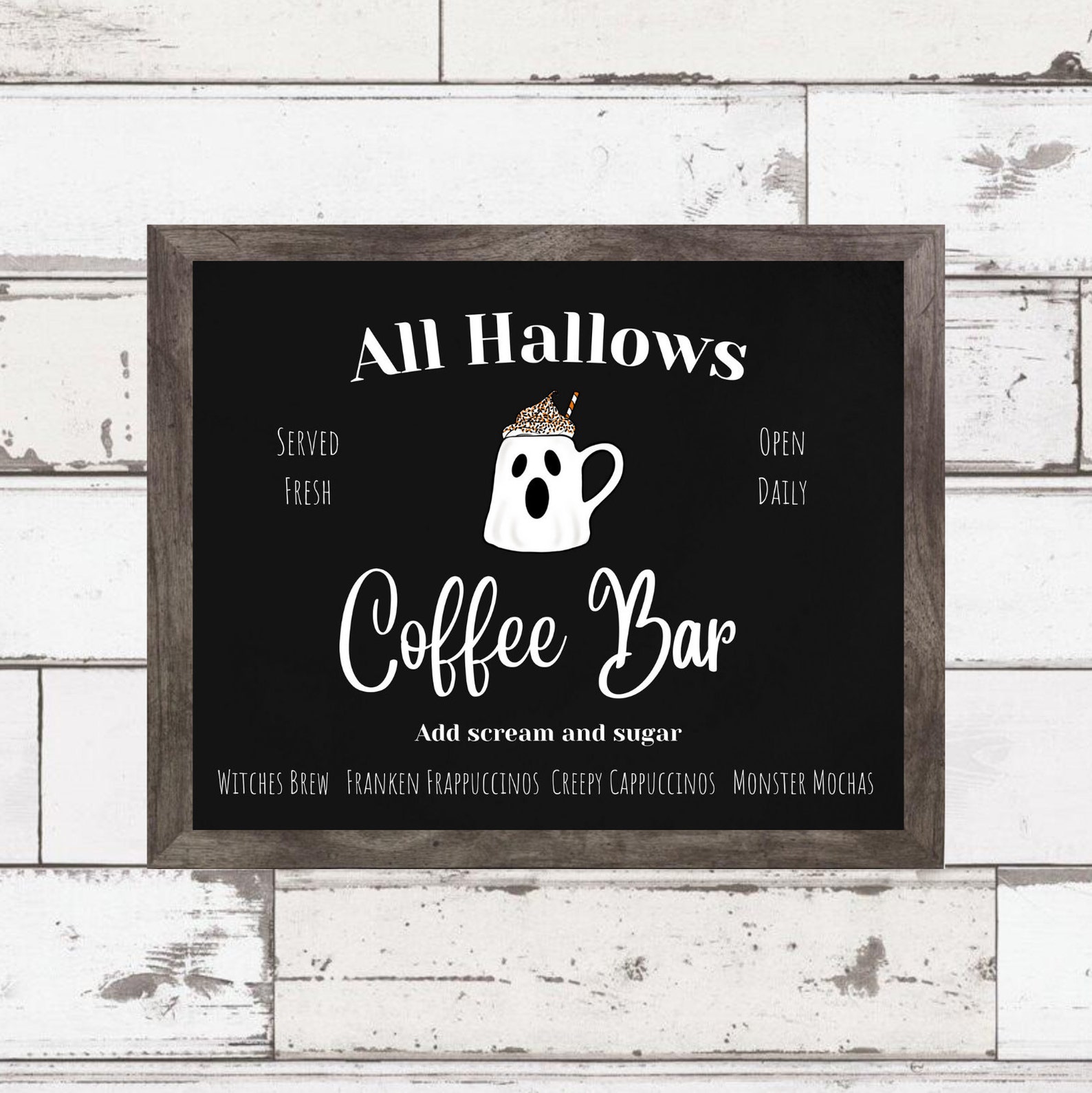 Halloween Coffee Bar Sign, Coffee Bar Sign, Halloween Decor, Cute ...