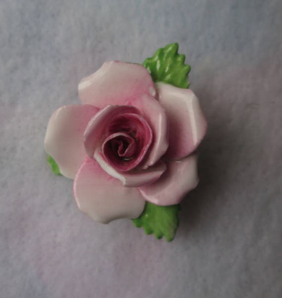 vintage rose brooch made - Gem
